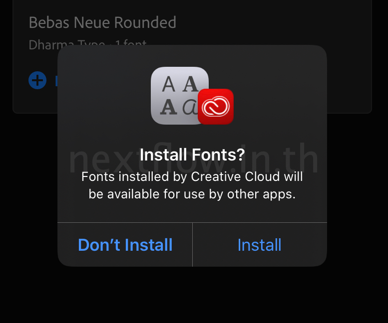 Adobe Creative Cloud iOS iPadOS - Install font to iOS iPadOS - Nextflow