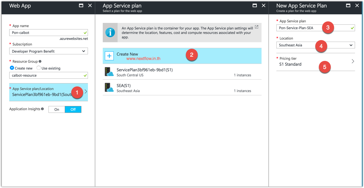 Microsoft Azure - Create App Service - 4 - App Service Plan - Nextflow