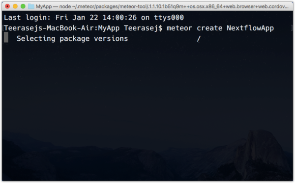 Terminal Start Install Meteor Project - Nextflow