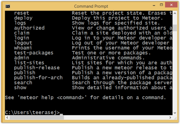 วิธีติดตั้ง Meteor Framework บน Windows + วิธีสร้างโปรเจคเว็บแอพ - Nextflow