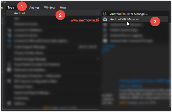 วิธีเปิด Android SDK Manager บน Xamarin Studio และบน Xamarin for Visual Studio - Nextflow