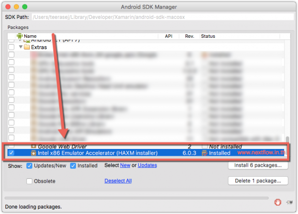วิธีติดตั้งและอัพเดต Intel HAXM เพื่อใช้รัน Android Emulator ในการทำแอพด้วย Xamarin (macOS และ ...